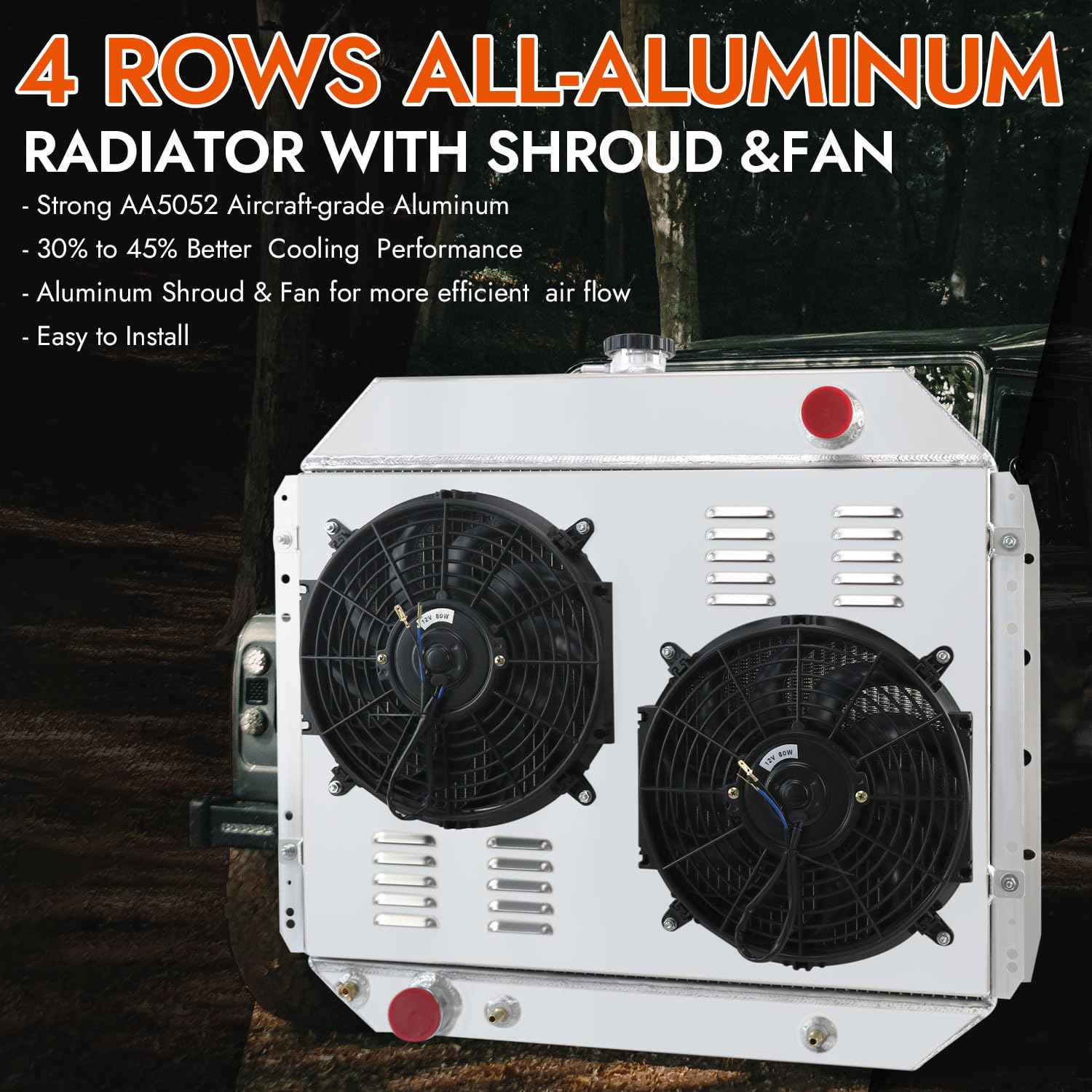 Snapklik.com : CU433 4 Row Aluminum Radiator For 1966-1979 Ford F100 ...