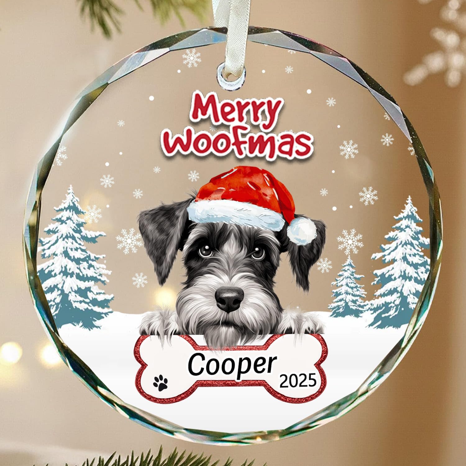 Amazon.com: Namashops Personalized Dog Christmas Ornament, Custom Name ...