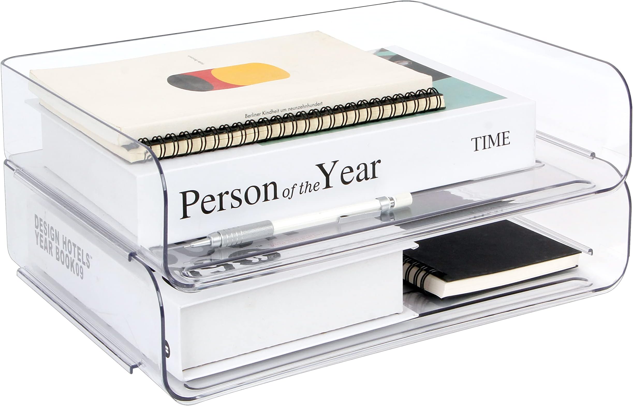 Amazon.com : Acrimet Stackable Letter Tray 2 Tier Side Load, Plastic ...