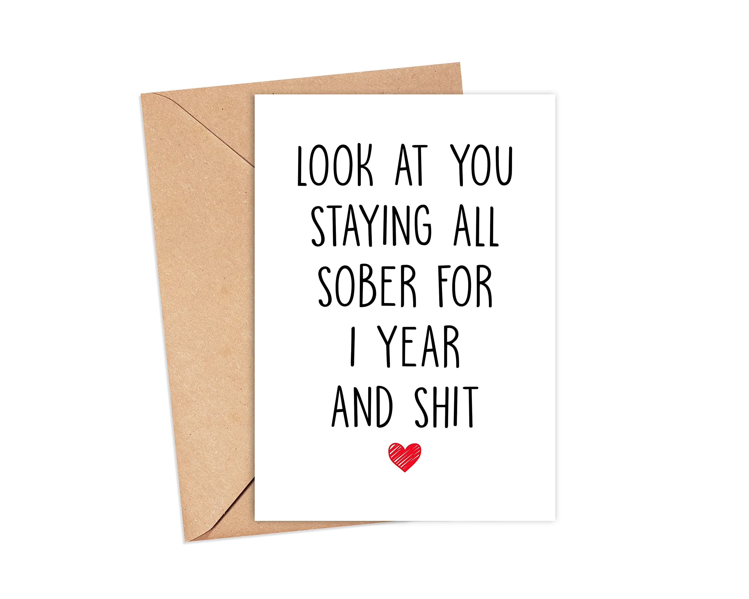 Amazon.com : 1 Year Sober Card - One Year Sobriety Card - Funny ...