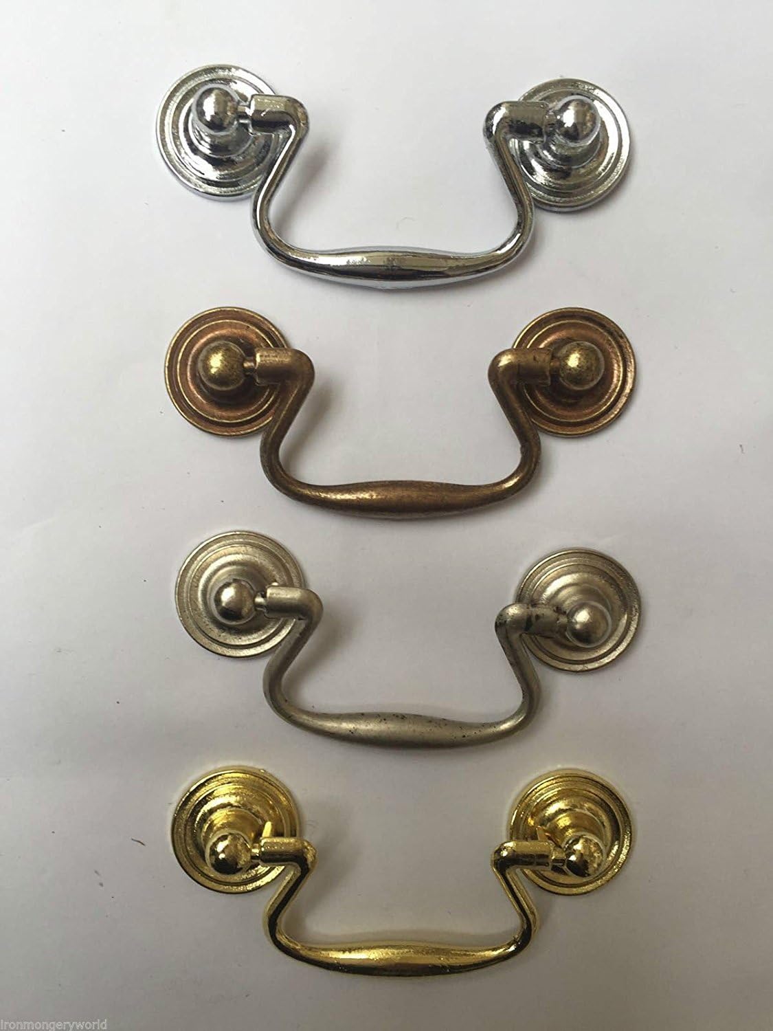 Vintage Drawer Handles Swan Neck Drop Handle Antique Brass 3.5" / 92mm ...
