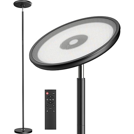 Brightech SkyLite LED Floor lamp, Torchiere Super Bright Floor Lamp for ...
