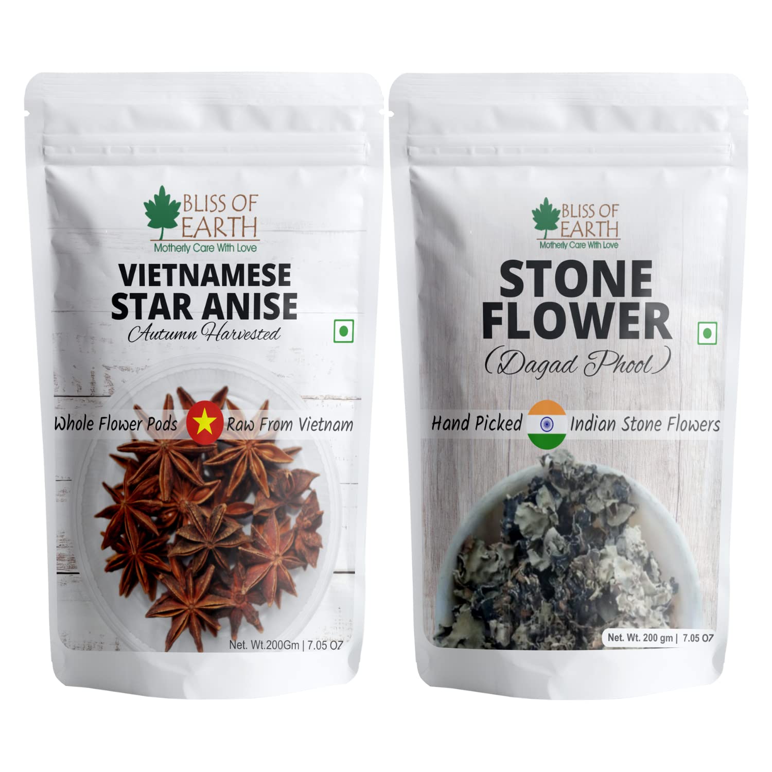 Bliss of Earth Vietnamese 200gm Star anise chakri phool + 200gm Stone ...
