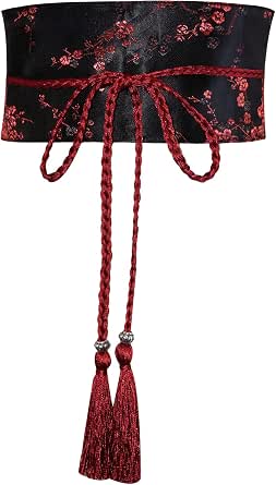 ZooBoo Chinese Satin Embroidered Waist Belt–Hanfu Tassel Waist Cincher ...