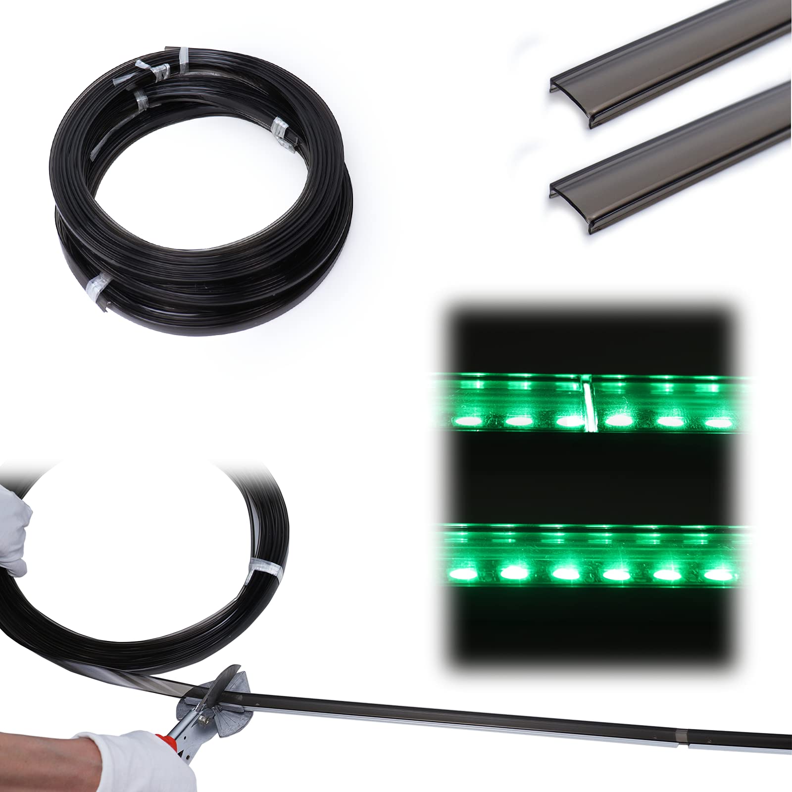 Muzata 3PACK 33FT/10M Continuous Smoky Black LED Cover Tape Light ...