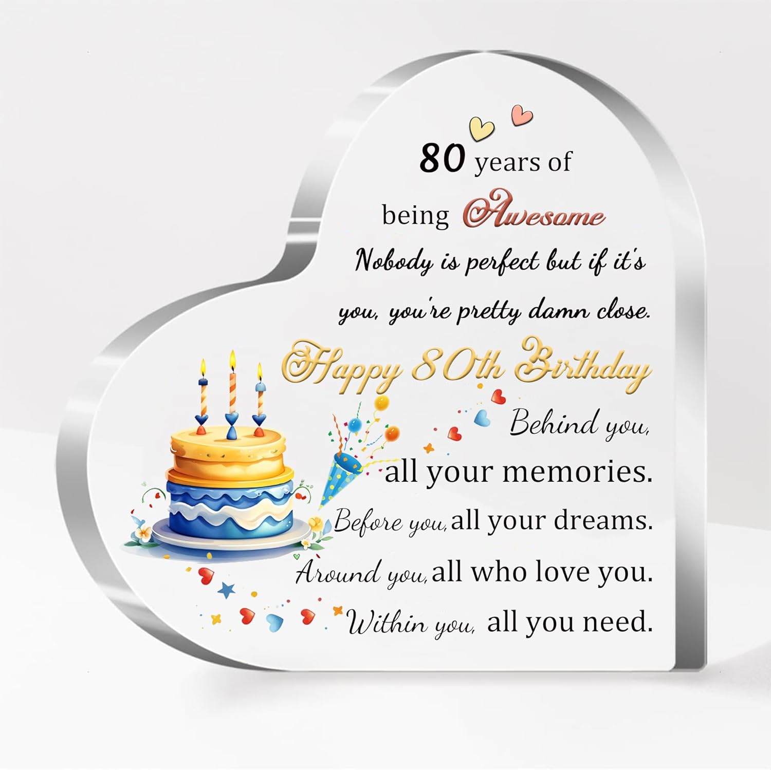 80th Birthday Gift for Her Him Women Men Acrylic Plaques 80-Year-Old ...