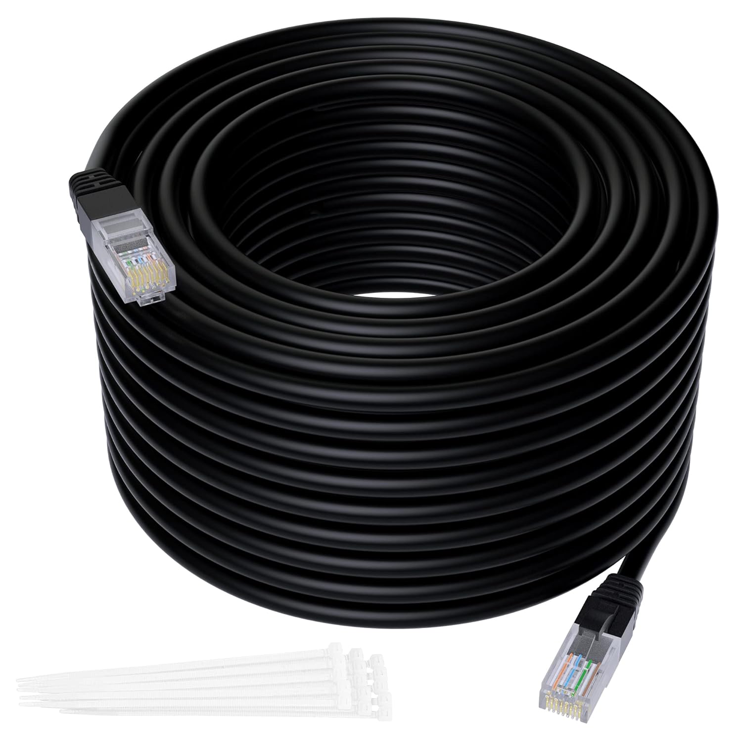 Amazon.com: Cat5e Ethernet Patch Cable 25 Feet, Snagless RJ45 Computer ...