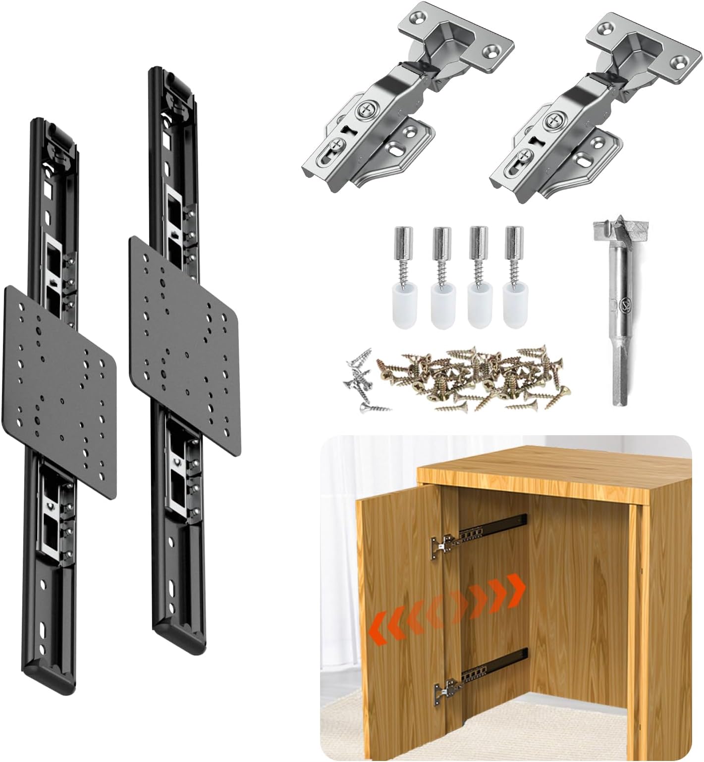 KV Pivot Door Slide Hardware Inset Application Self Closing 12 1/8 ...