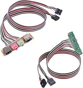 2 Pack USB + Audio Front Panel Interface Port PC Computer Chassis Case ...