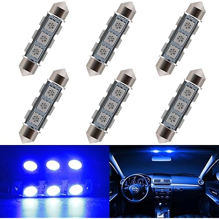 Amazon.com: Phinlion Super Bright 212-2 LED Bulb 3030 6-SMD Festoon ...