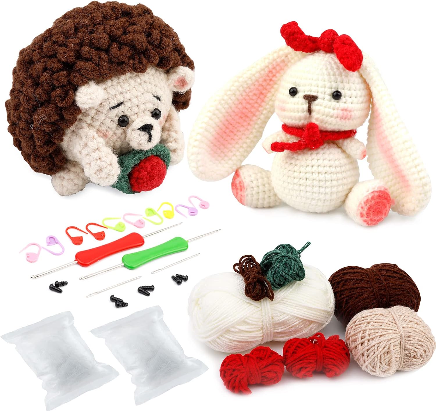 Amazon.com: 2 Set crochet kits, DIY Crochet Kit For Beginners, Cute ...