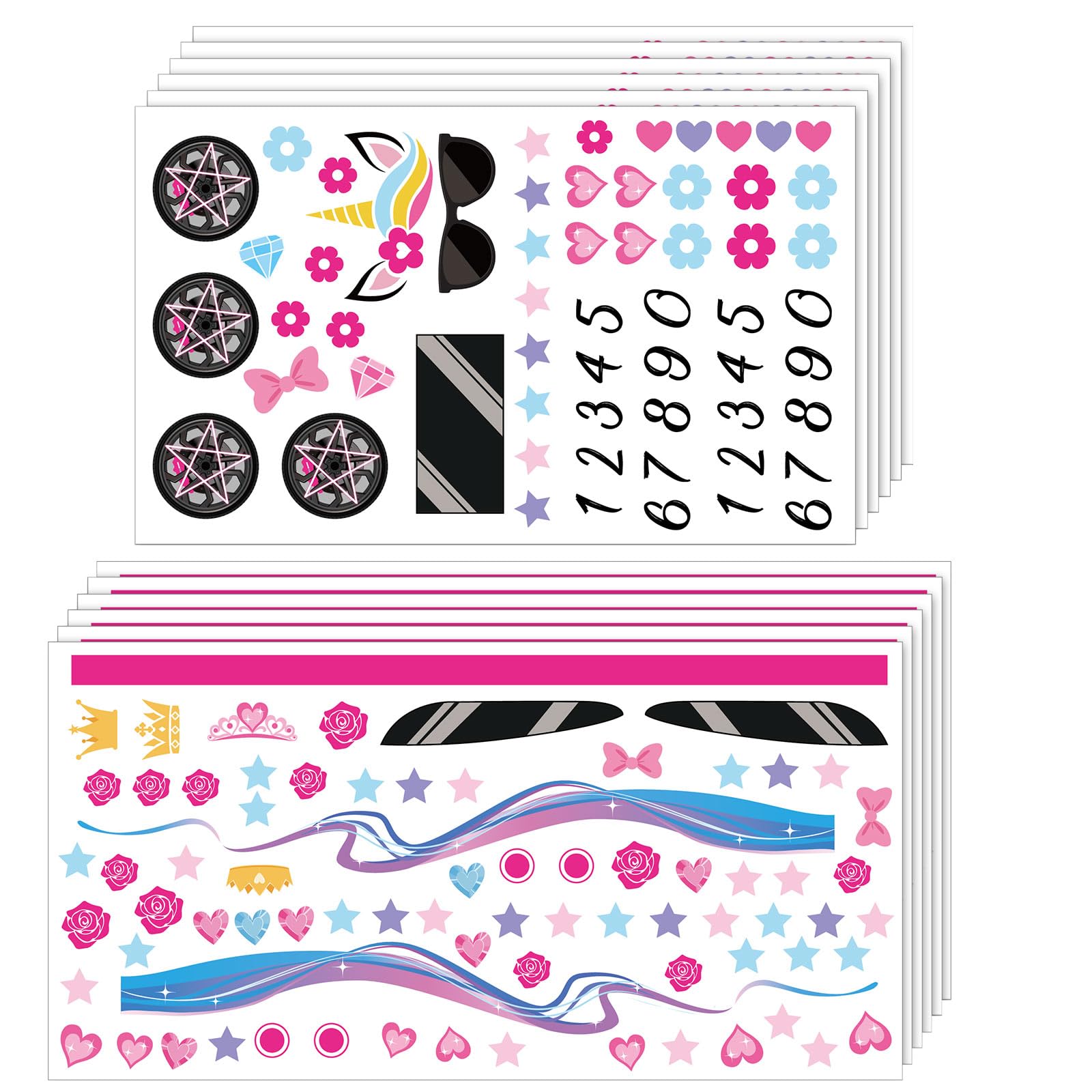 Amazon.com: MotiMind Derby Car Sticker Set Unicorn Theme Racing ...