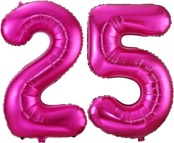 Amazon.com: Hot Pink 25 Balloon Numbers,40 Inch 25 or 52 Birthday ...