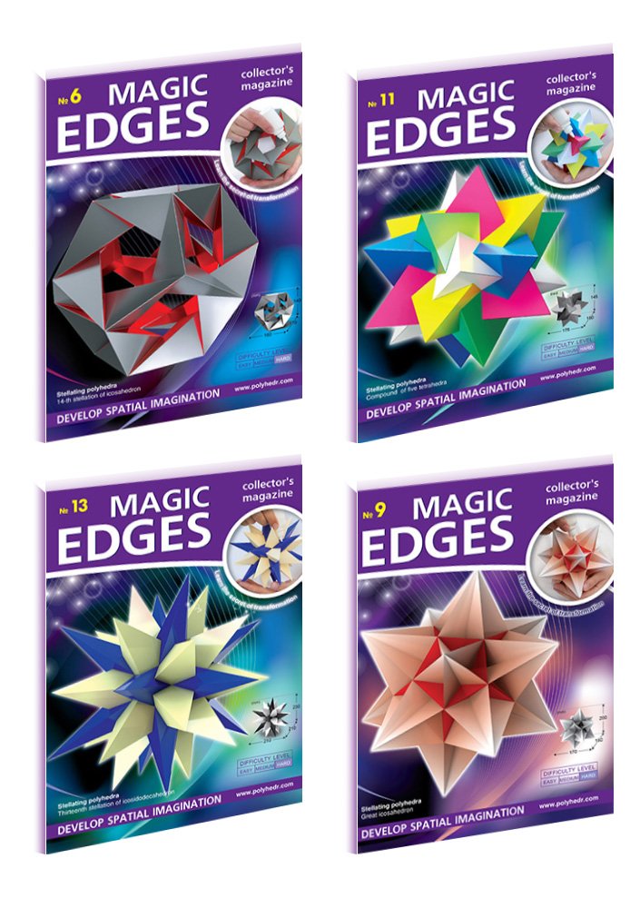 Amazon.com: Polyhedra Magic Edges. Set #5 / 3D Paper Model Kits. The ...