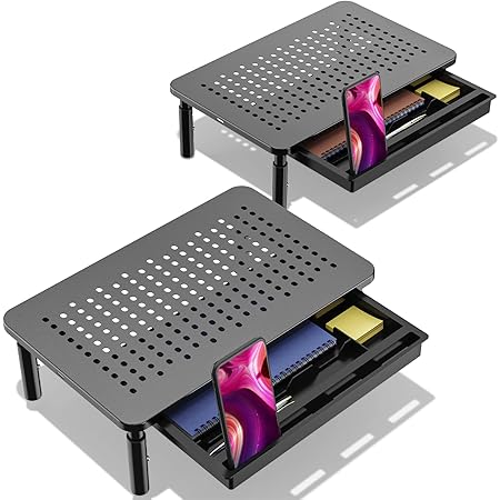 Amazon.com: WALI Monitor Stand Riser with Drawer, Computer Desktop ...