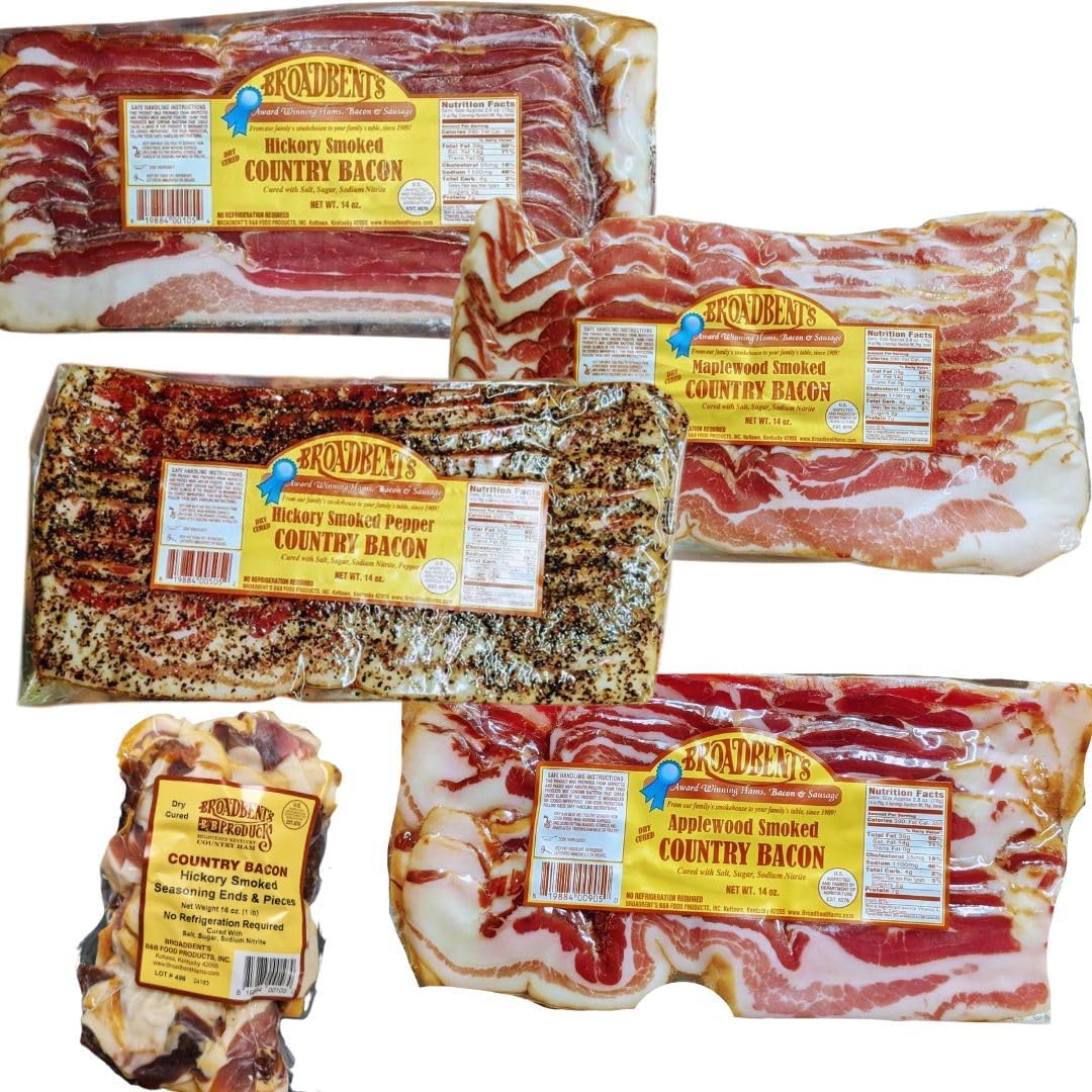 Amazon.com: Broadbent's "BLT Blast" Bacon Sampler, Variety of 5 Items ...