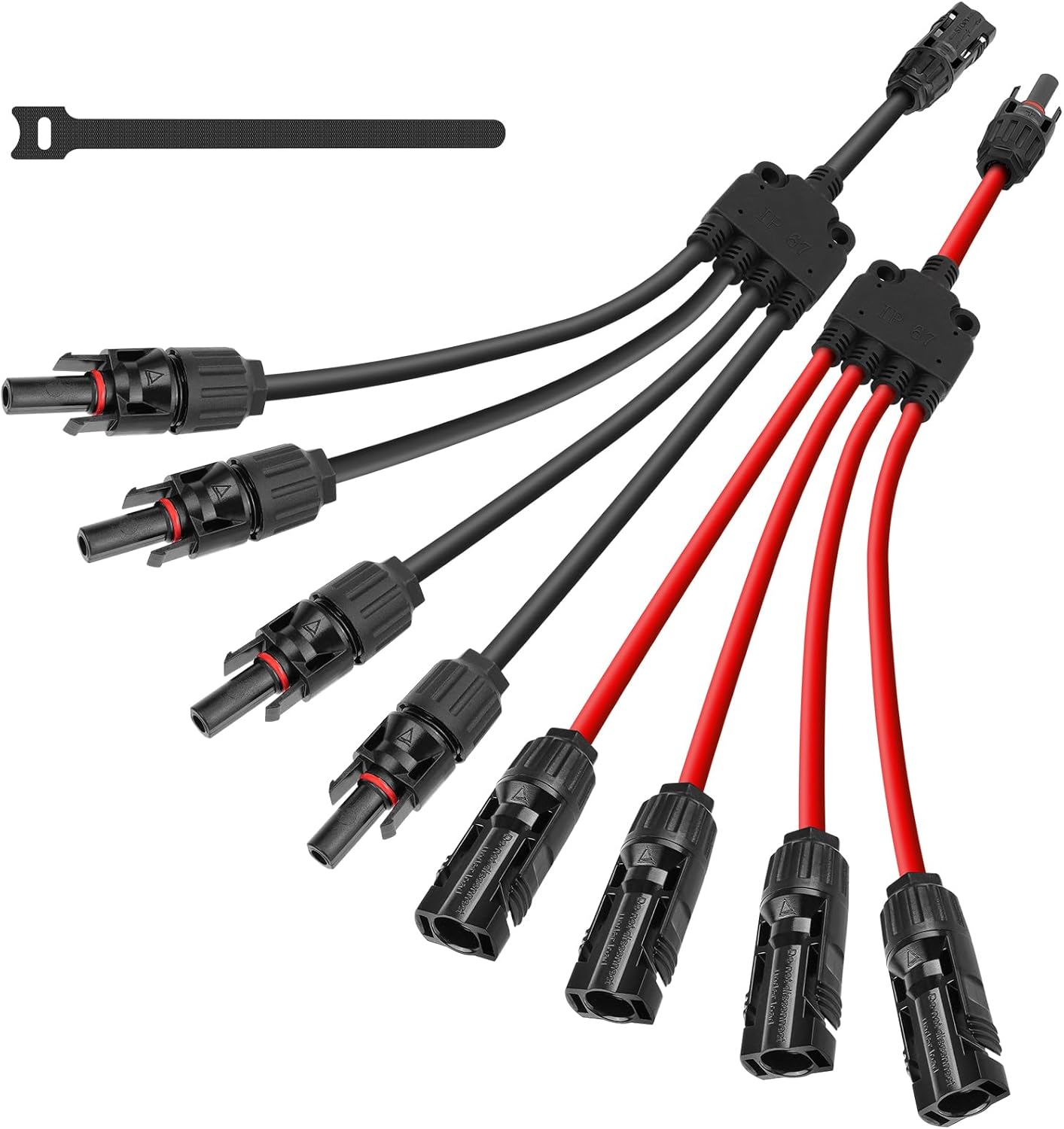 Amazon.com: JUZUXI 1 Pairs Solar Connectors Y Branch 1 to 4 Parallel PV ...