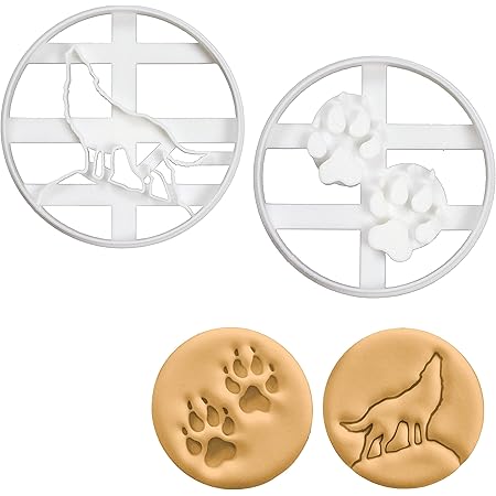 Amazon.com: Set of 2 Wolf cookie cutters (Designs: Face and Body), 2 ...