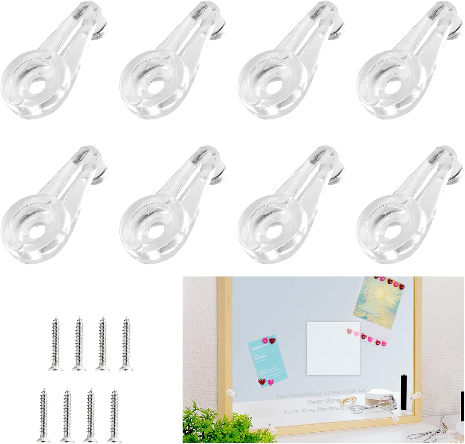 Qjaiune 60 Pack Glass Window Clips Clear Retainer Clips, Glass Door ...