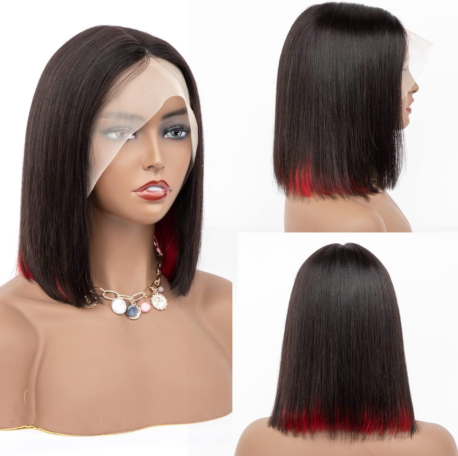 Originea Highlight Bob Wig Human Hair 13x6x1 Lace Front Wig Red ...