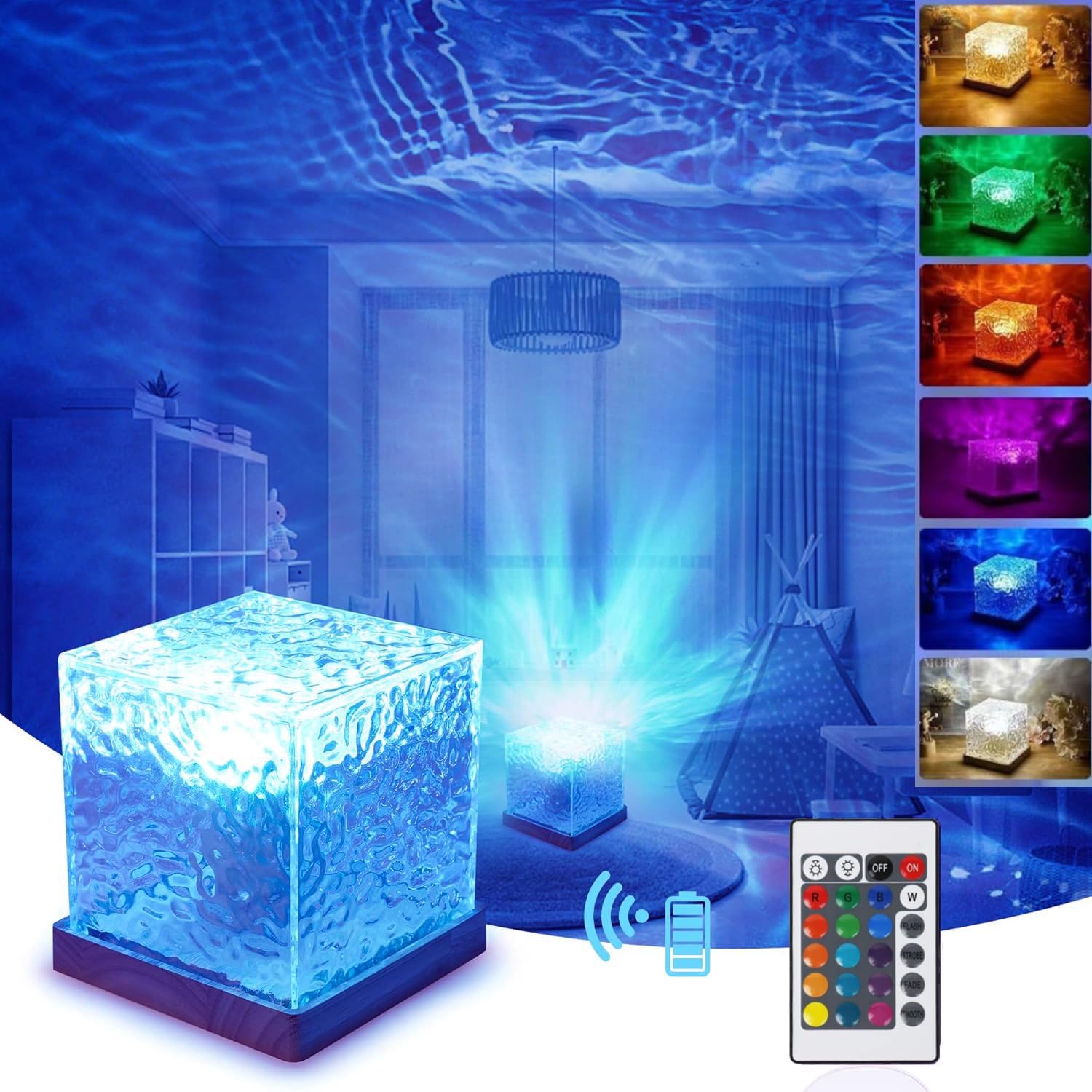 Northern Aurora Lamp, Ocean Wave Projector Light with Remote 16 Colors ...
