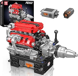 Amazon.com: Mould King 10204 V8 Engine Model Kit That Works - DIY Car ...