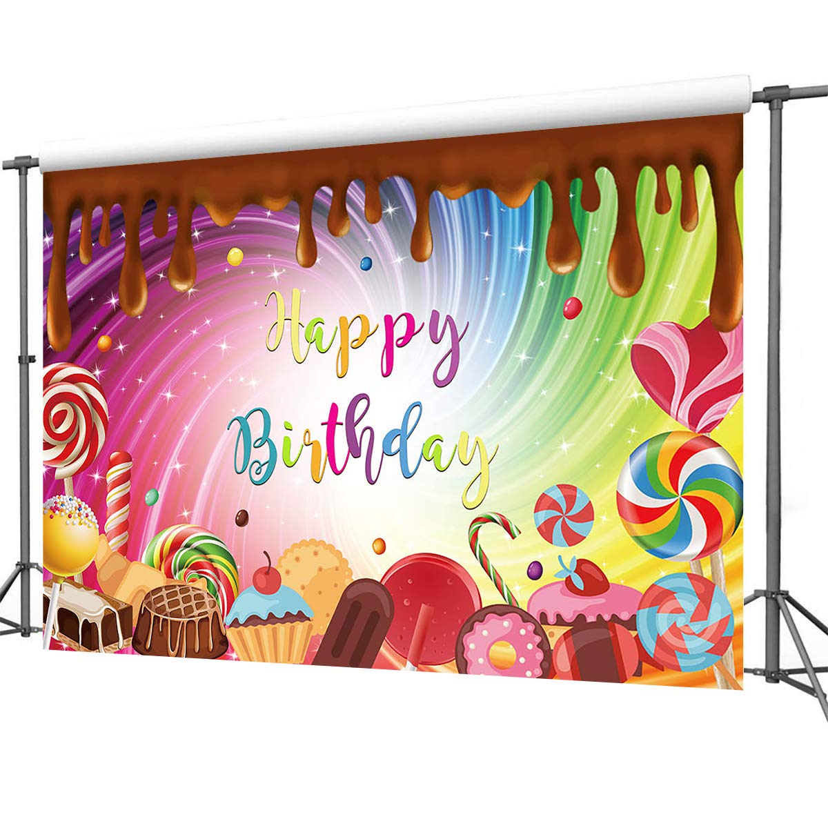 Buy Mocsicka Chocolate Birthday Backdrop 7x5ft Sweet Candy Theme Party ...
