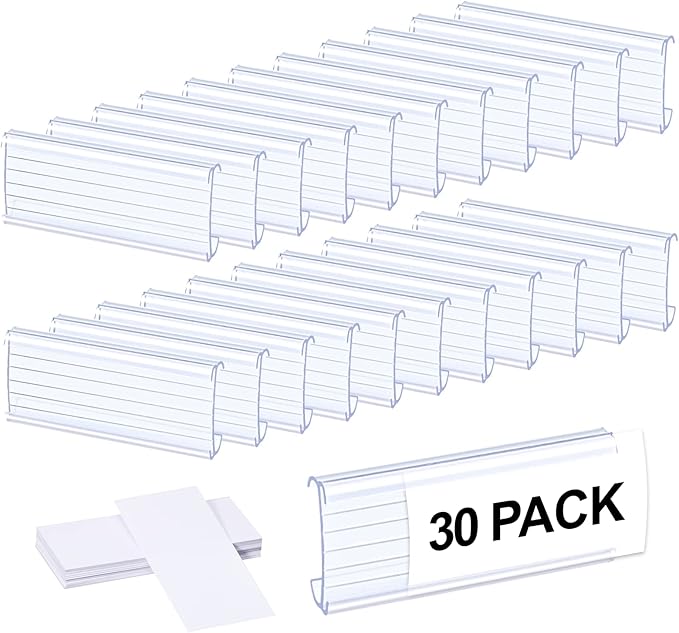 Amazon.com : collwait 30 Pcs Label Holder Shelf Labels, Wire Shelf ...