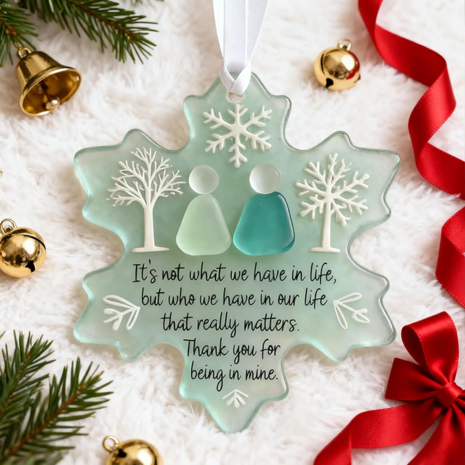 Amazon.com: Snowflake-Shaped Sea Glass Friendship Decor,Handcrafted Sea ...