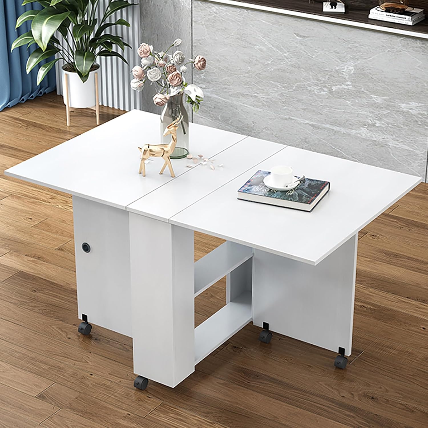 Folding Dining Table Drop Leaf Table, Space Saving Dining Table Folding ...