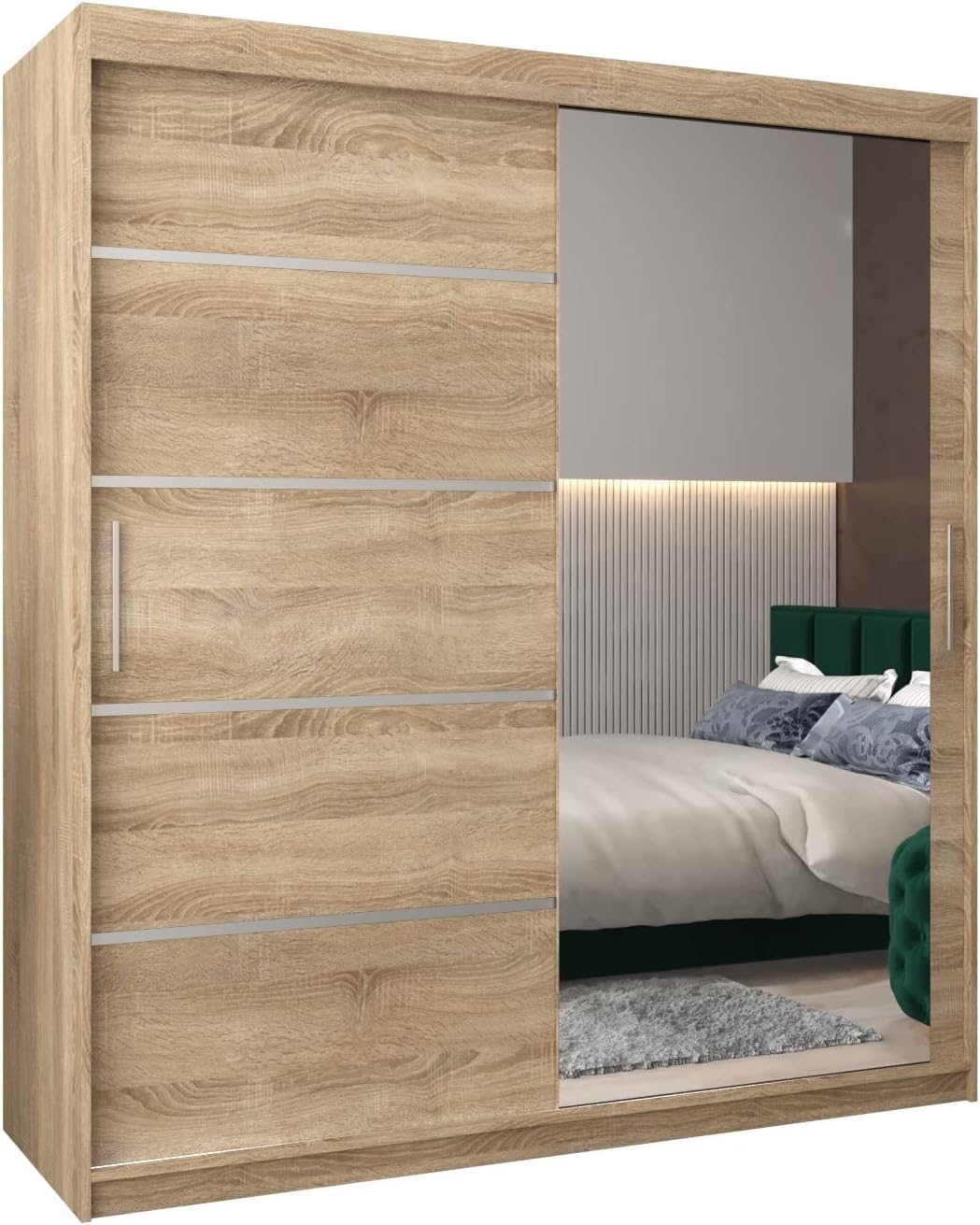 ABIKSMEBLE Armoire Porte coulissante Miroir Verona 2 - Dressing Chambre ...