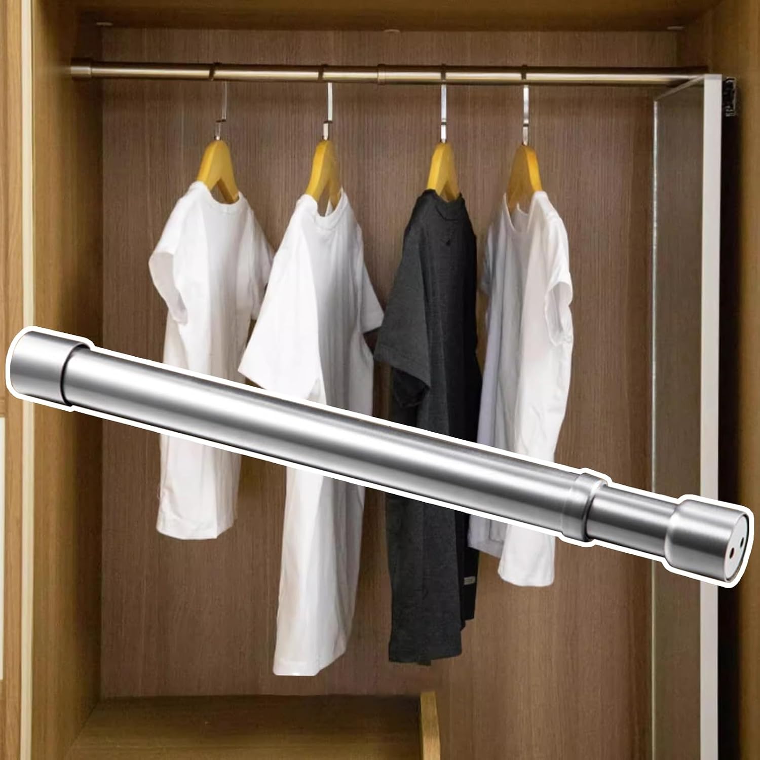 Amazon.com: Closet Rod Hanging Closet Rod with End Caps, Adjustable ...