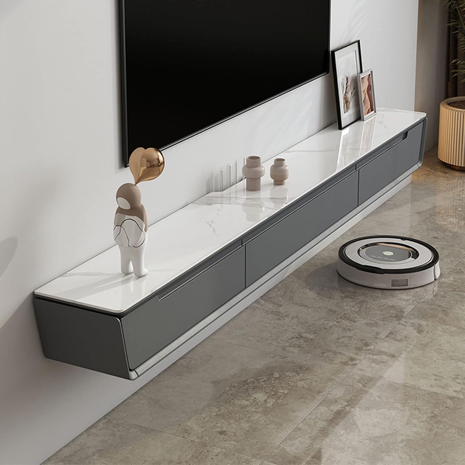 Amazon.com: KOWJIFH Wall Mounted TV Cabinet Wall Shelf Floating Shelf ...