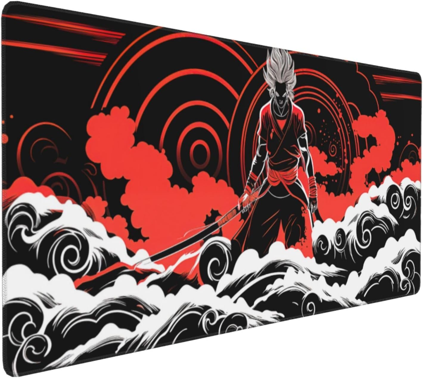 Amazon.com: AQQA Japanese Samurai Cool Anime Red and Black Mouse Pad ...