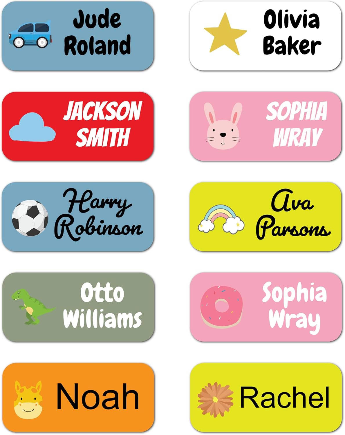 QuoteMyWall 36 x Personalised Stick On Clothing Labels for Kids School ...