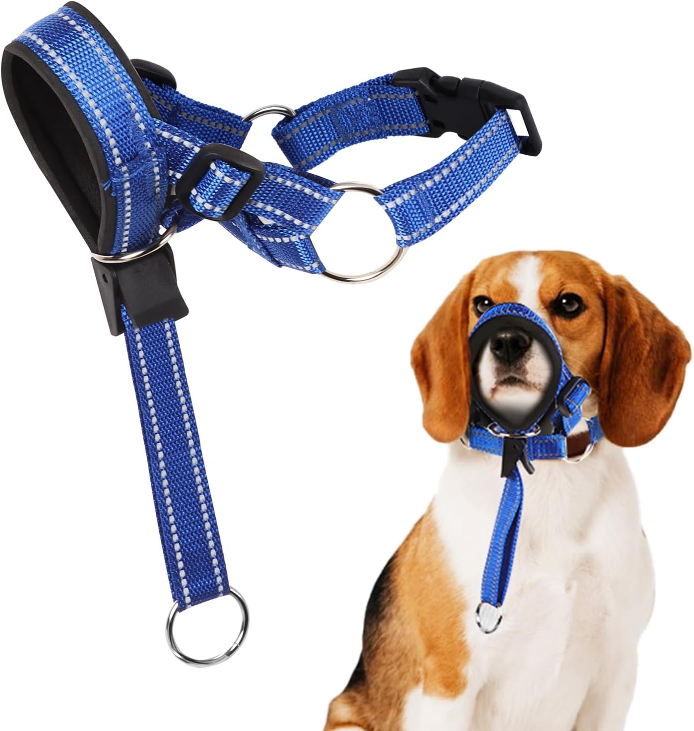 Dog Head Collar with Safety Strap, Dog Headcollar to Stop Pulling, Anti ...