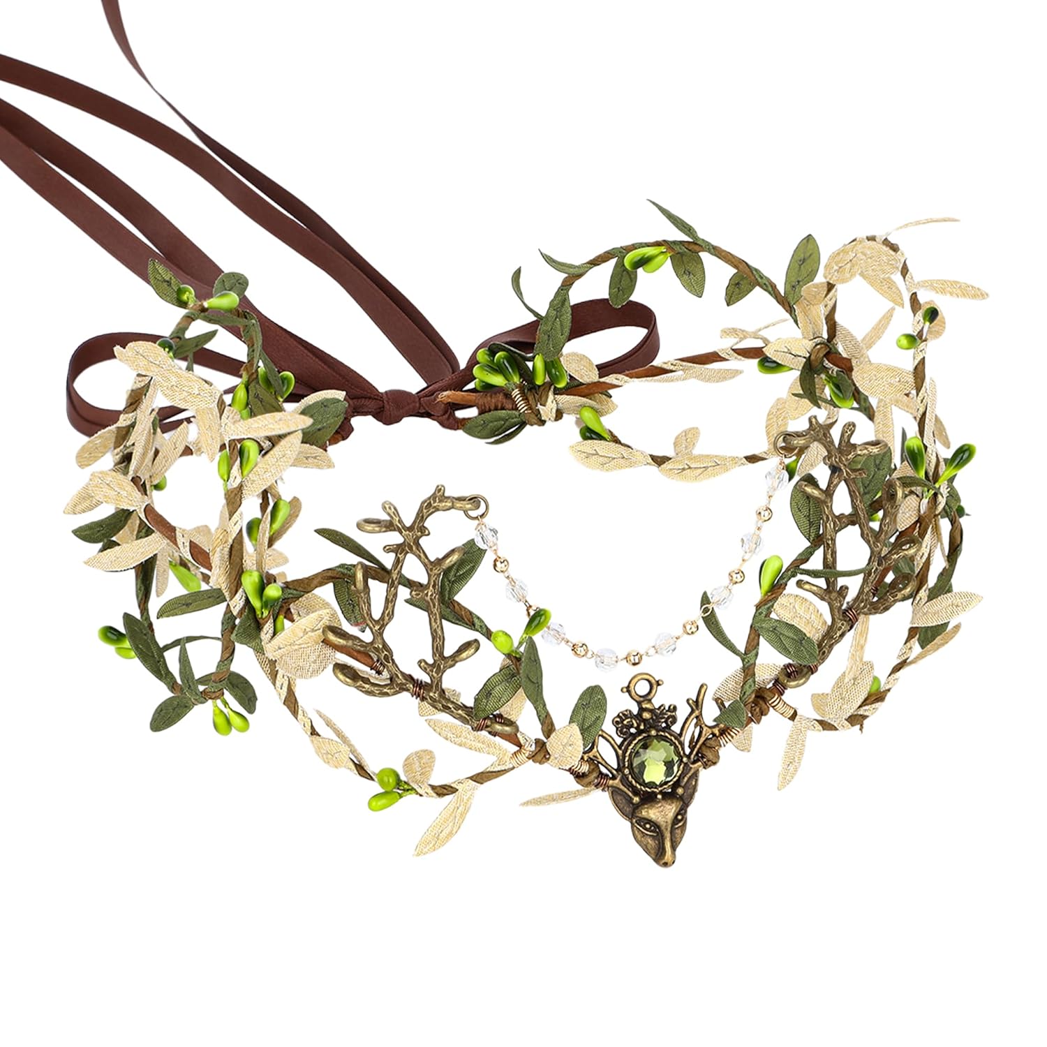 Amazon.com : MOSTORY Handmade Forest Leaf Crown - ELf Woodland Hadpiece ...