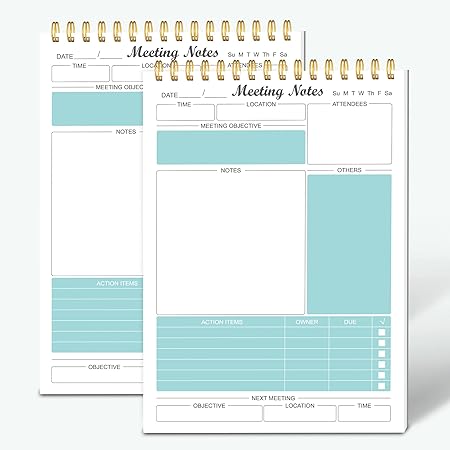 Amazon.com : Meeting Notebook for Work, Project Planner Notebook with ...