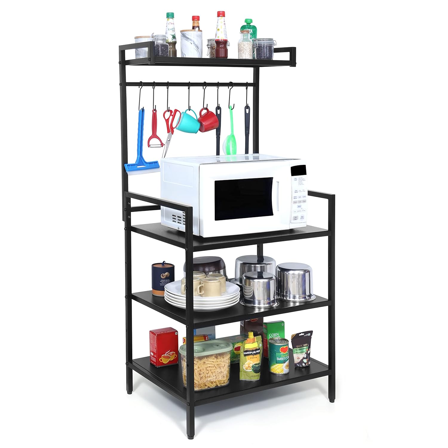 Livzing 4 Tier Countertop Adjustable Metal Microwave Oven Stand ...