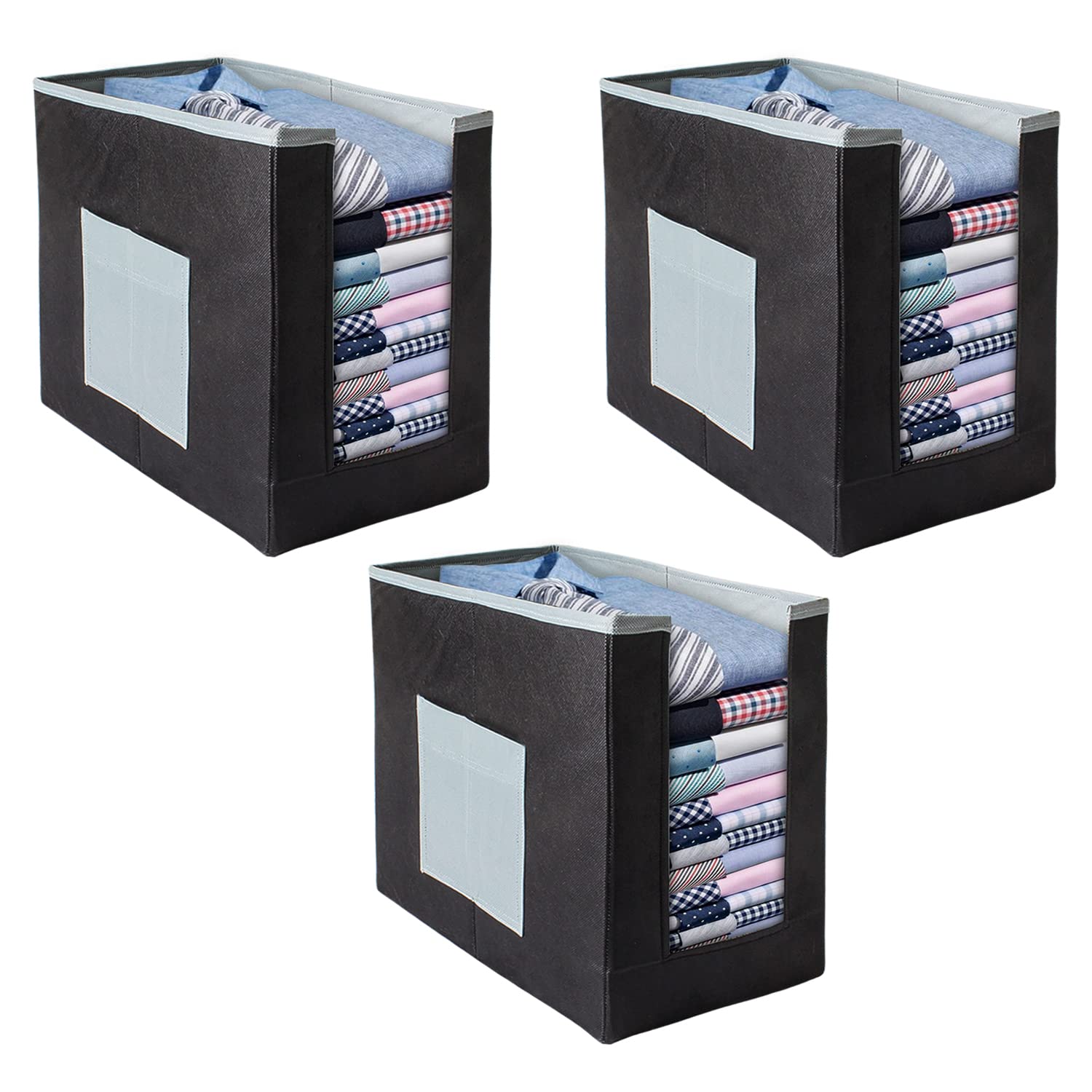 PrettyKrafts 3 Pcs Non Woven Large Capacity Shirt Stacker/Foldable ...