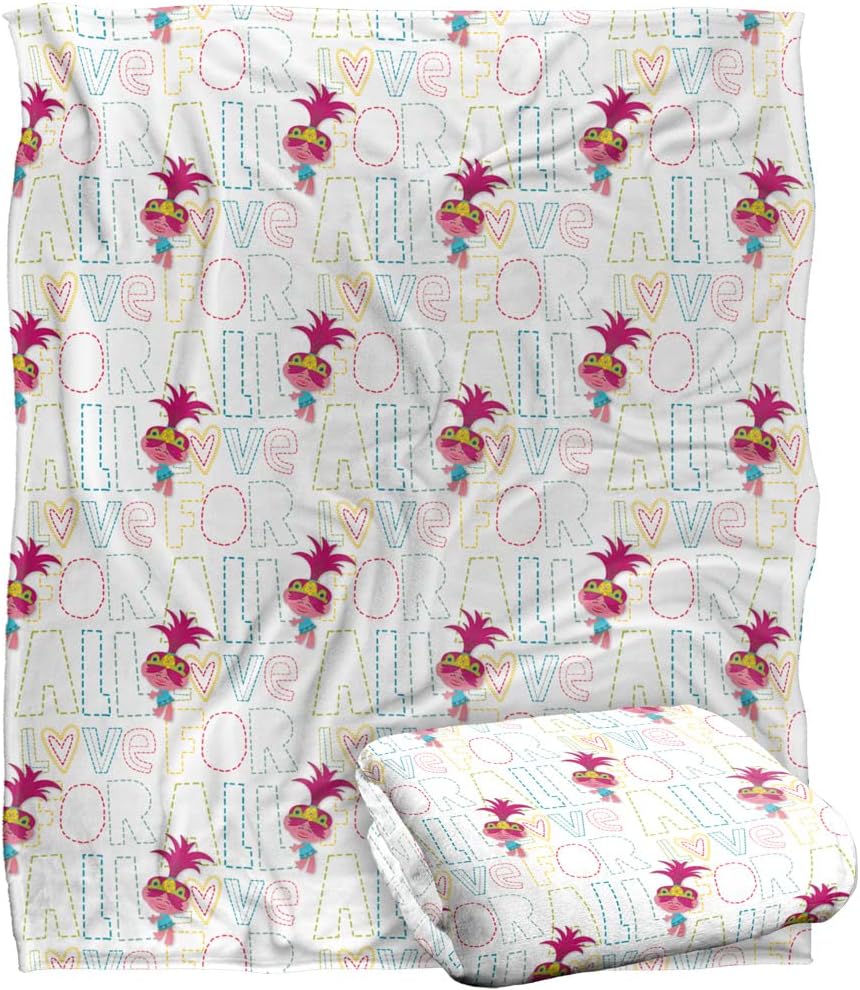 Manta Trolls de 50 x 60 pulgadas, diseño de trol rosa, tacto sedoso ...
