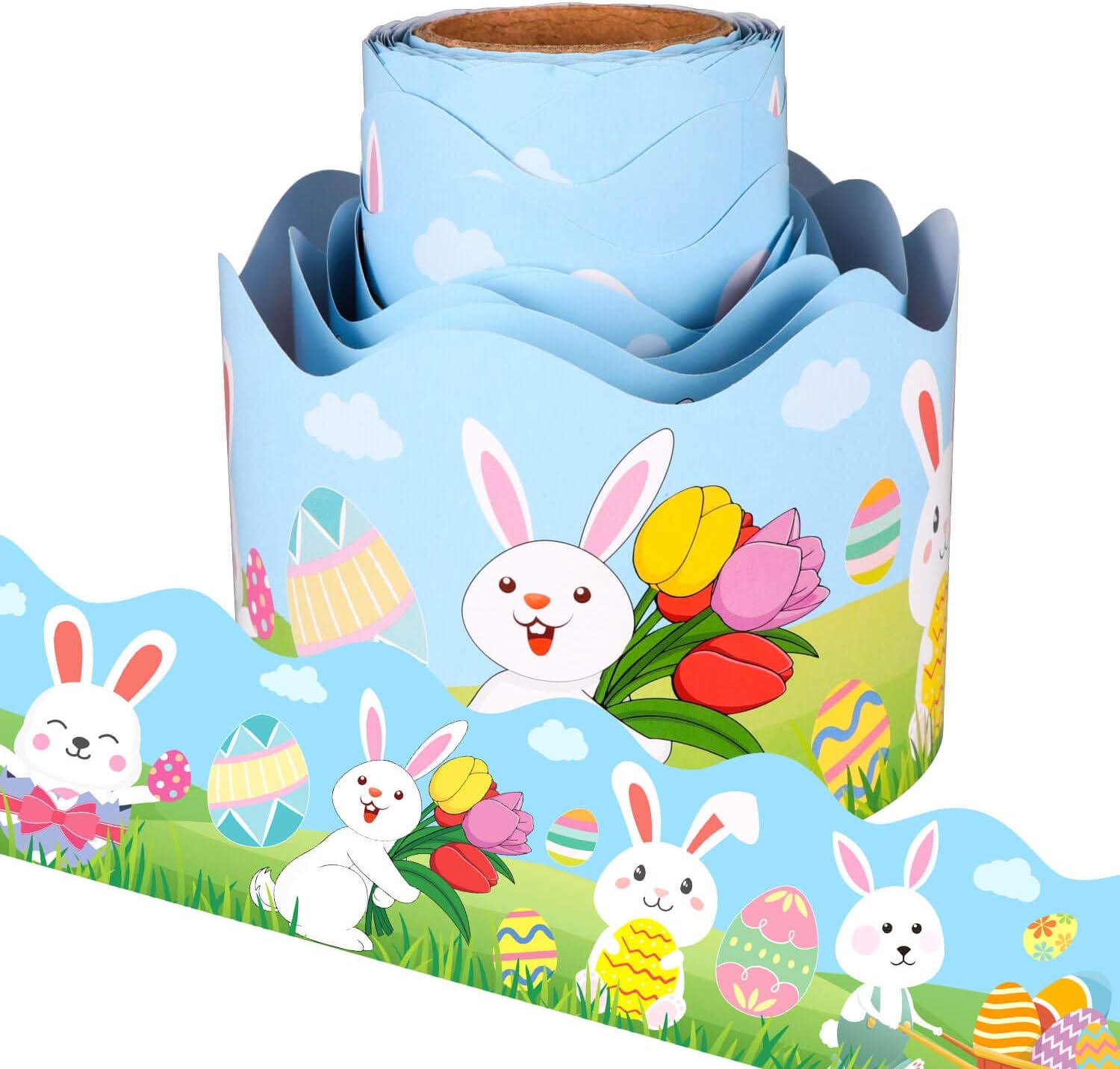 Amazon.com : Easter Egg Bunny Bulletin Board Borders for Spring ...
