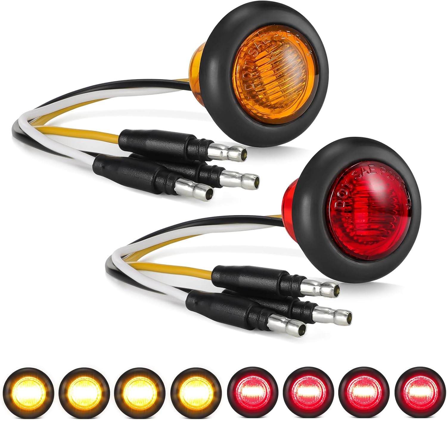 Amazon.com: Partsam 3/4 Inch Dual Function LED Lights - Strobe + Marker ...