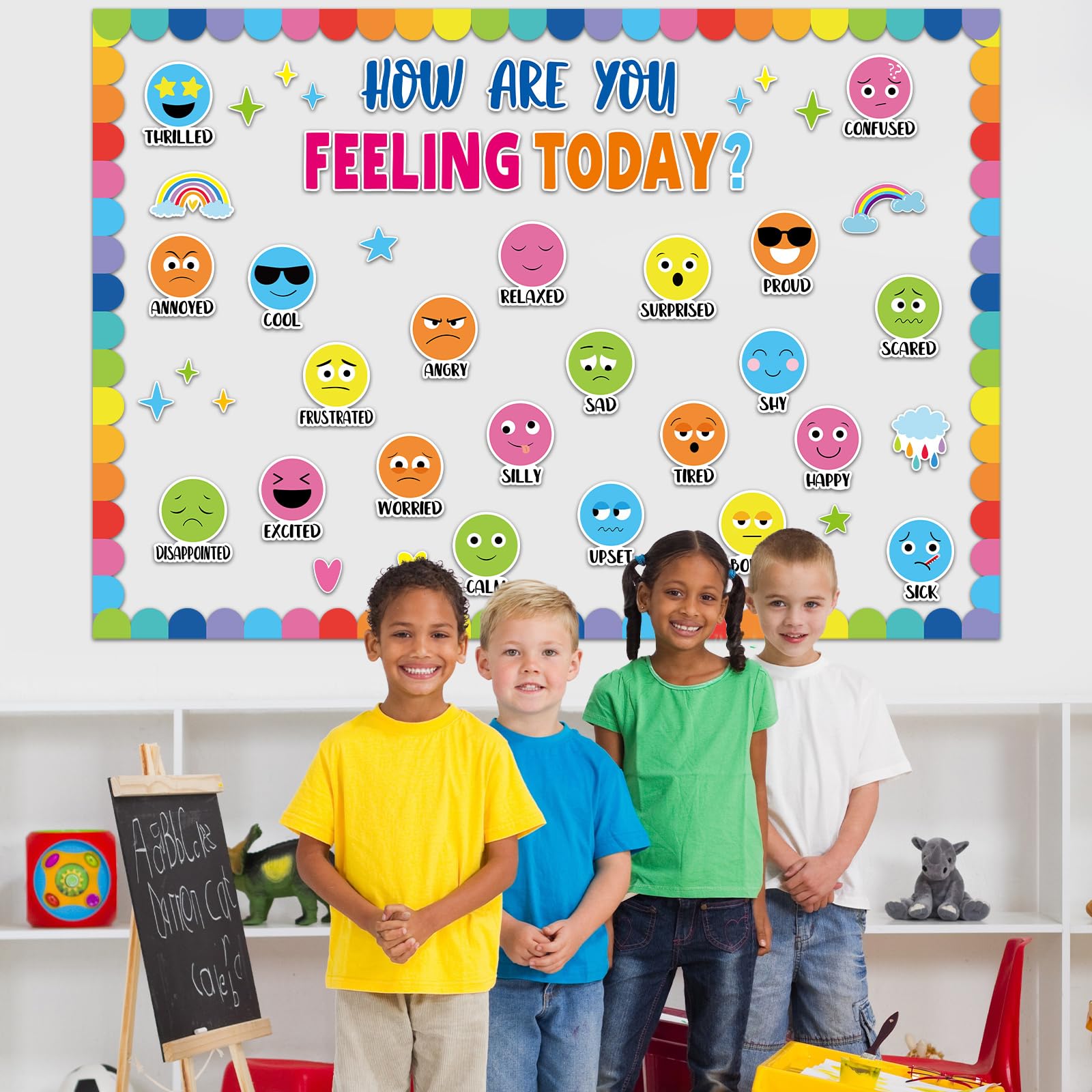 Snapklik.com : Colorful Feeling Emotion Bulletin Board Set Classroom ...