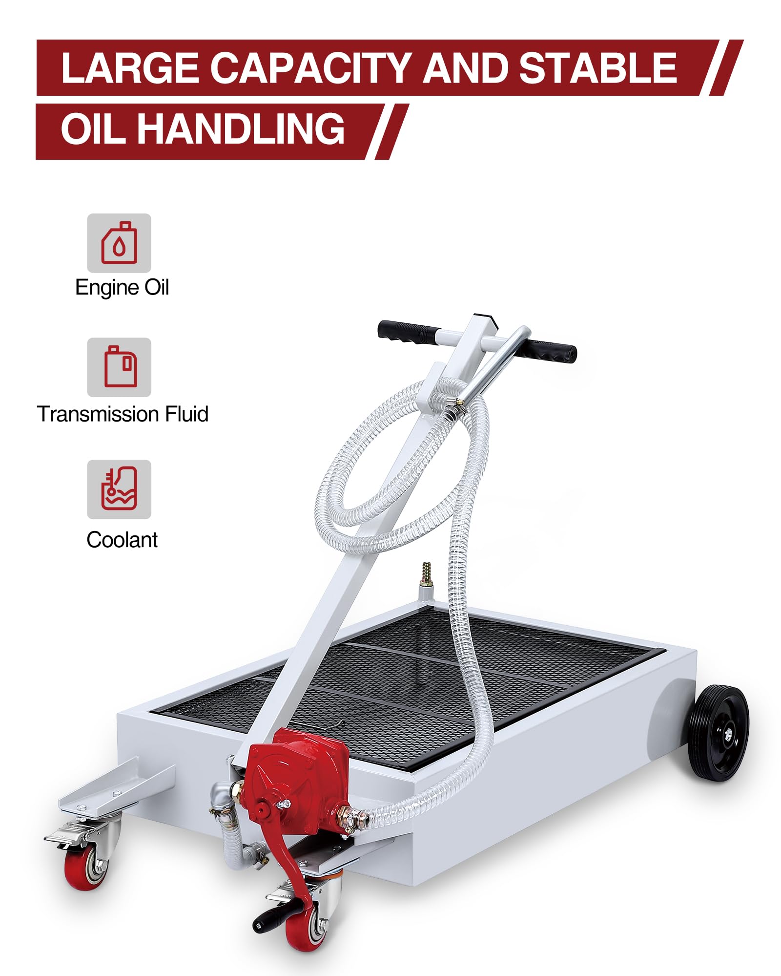 Vevor Oil Drain Pan 15 Gallon Low Profile Waste Oil Drain Pan Tank ...