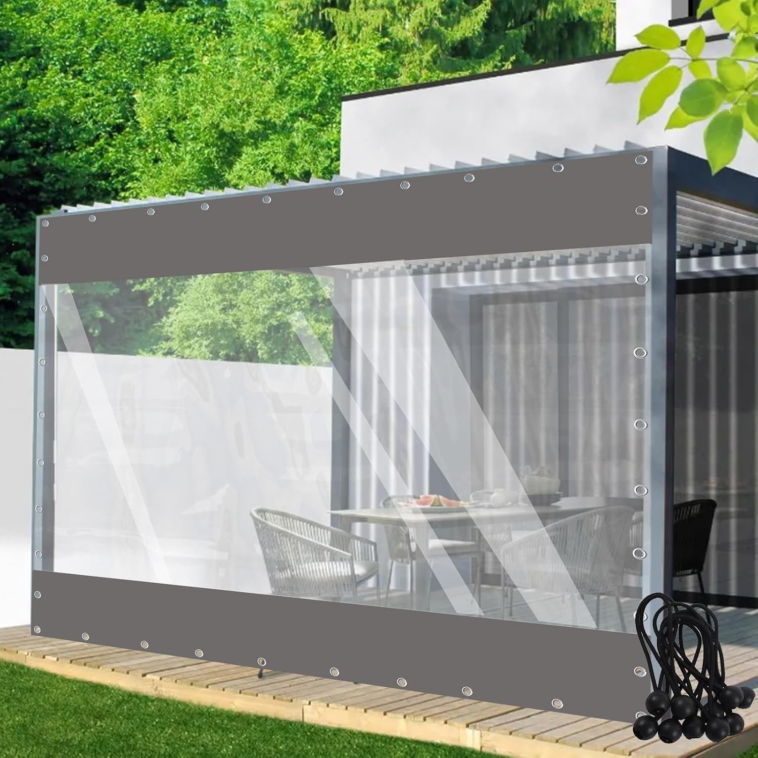 Waterbestendig Buitengordijn Pergola Transparante Dekzeilzijpanelen Pvc ...