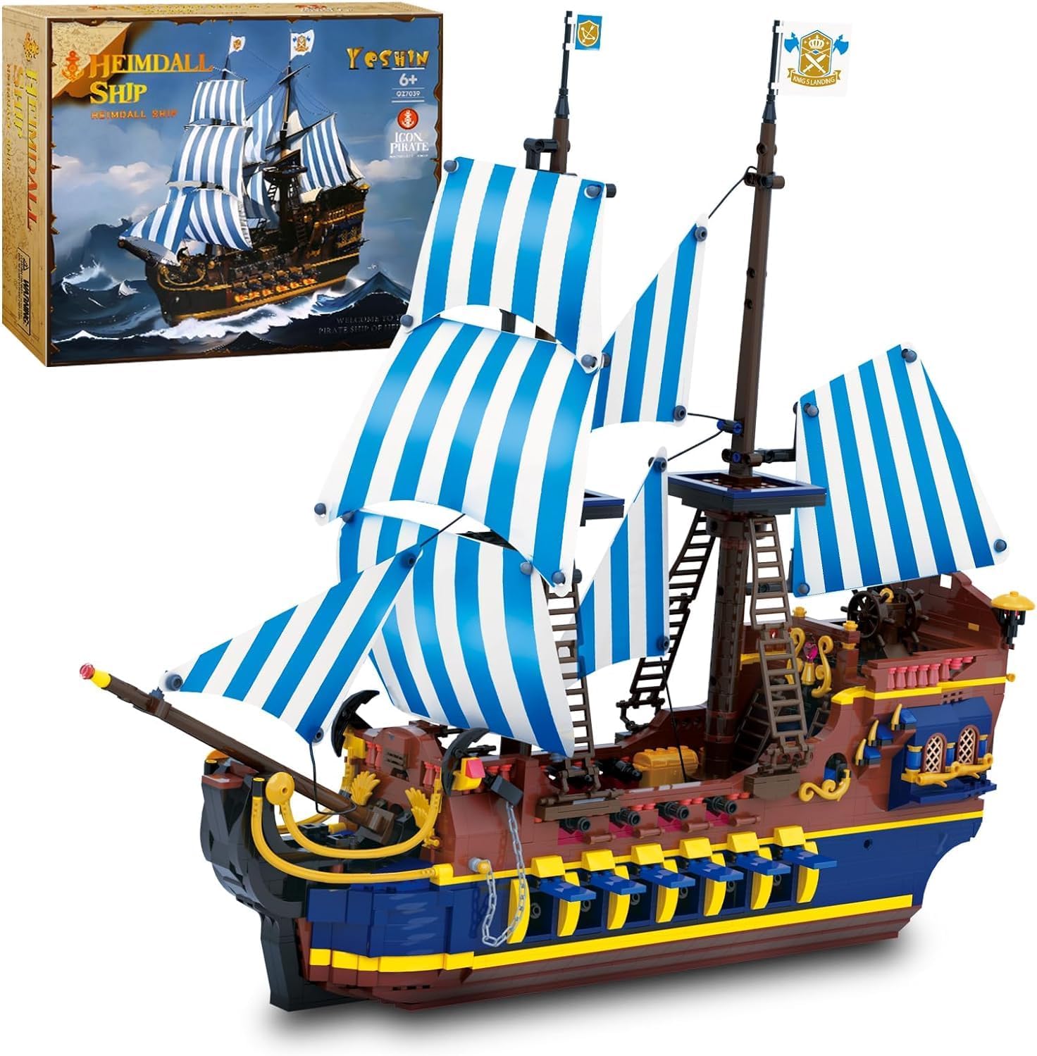 Amazon.com: YESHIN Pirates Ship Model Building Blocks Kits, MOC ...