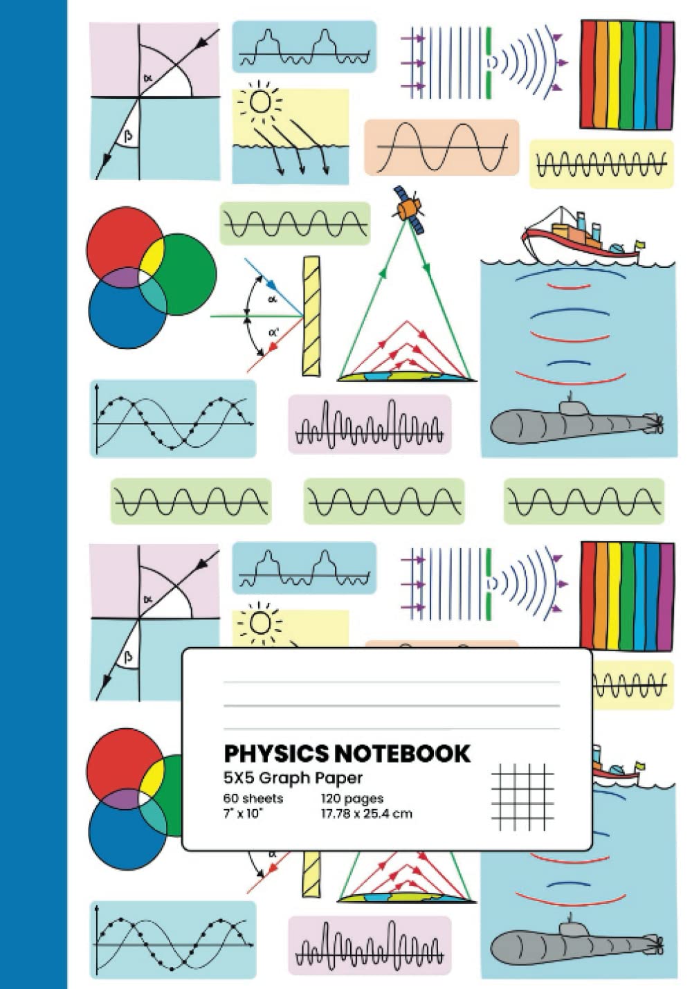 Physics Notebook 5 X 5 Graph Paper: Science Notebook with Oscillations ...