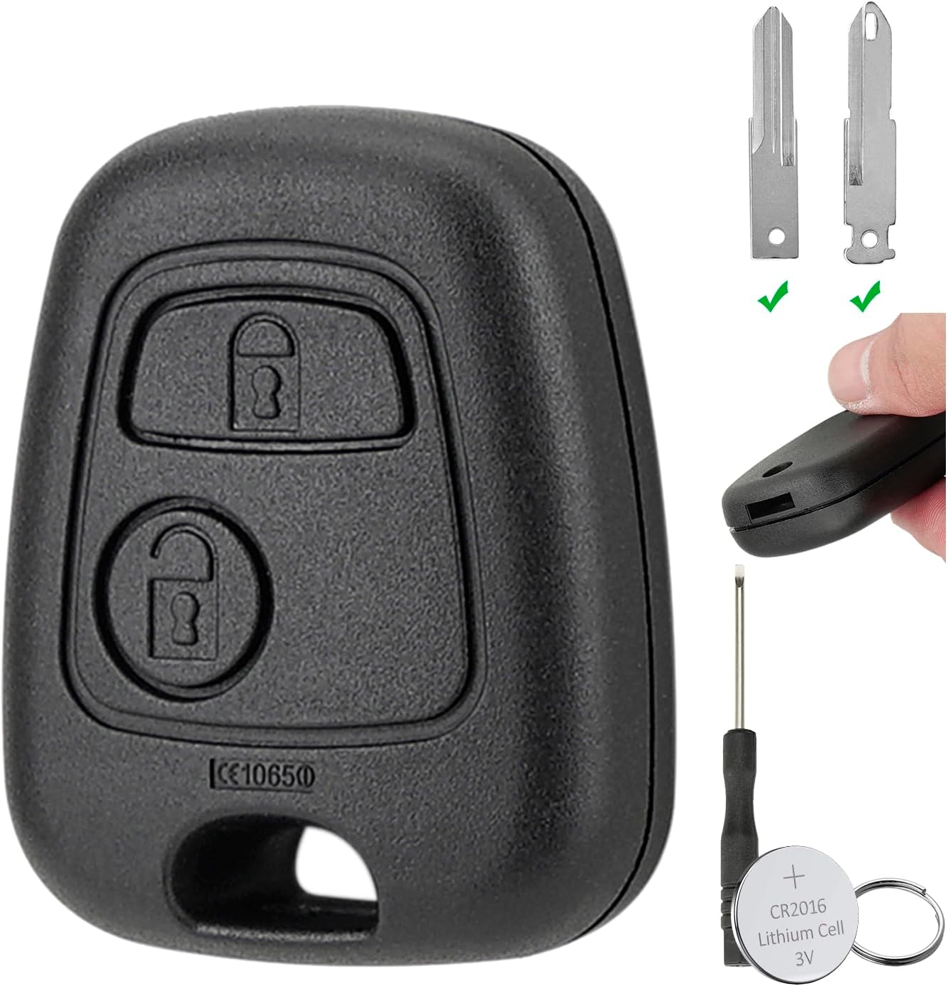 2 Buttons Car Remote Key Fob Case Fits Citroen C1 C2 C3 C5 Peugeot 107 ...