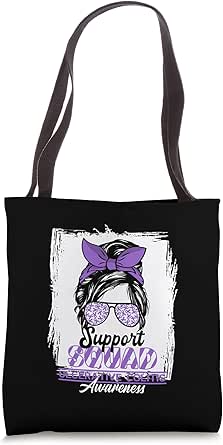 Amazon.com: Messy Bun Support Awareness Squad I Colitis Ulcerosa Tote ...